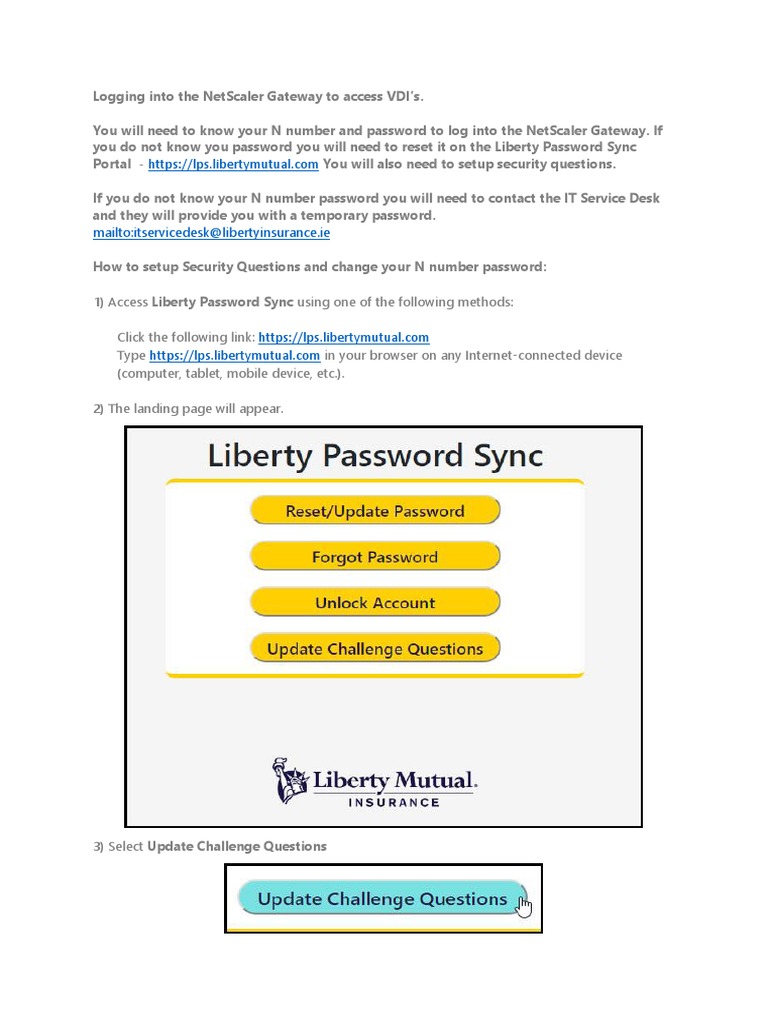 NetScaler Gateway VDI Login Guide | PDF | Password | Login