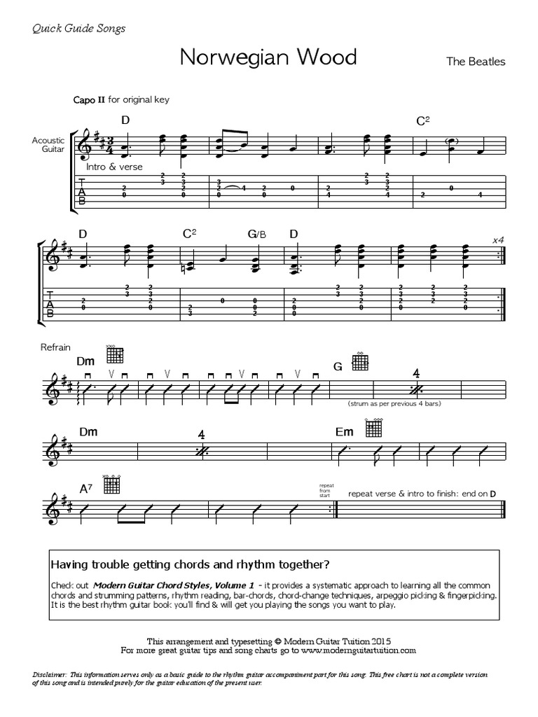 Norwegian Wood PDF | PDF | Guitars | Song Structure