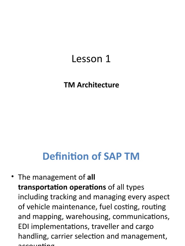 1.TM Architecture | PDF | Sap Se | User Interface