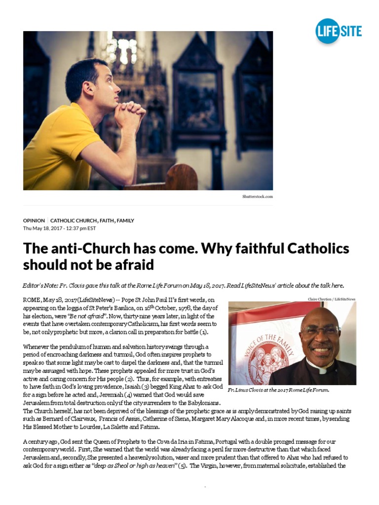 The Anti-Church Has Come | PDF | Our Lady Of Fátima | Catholic Church