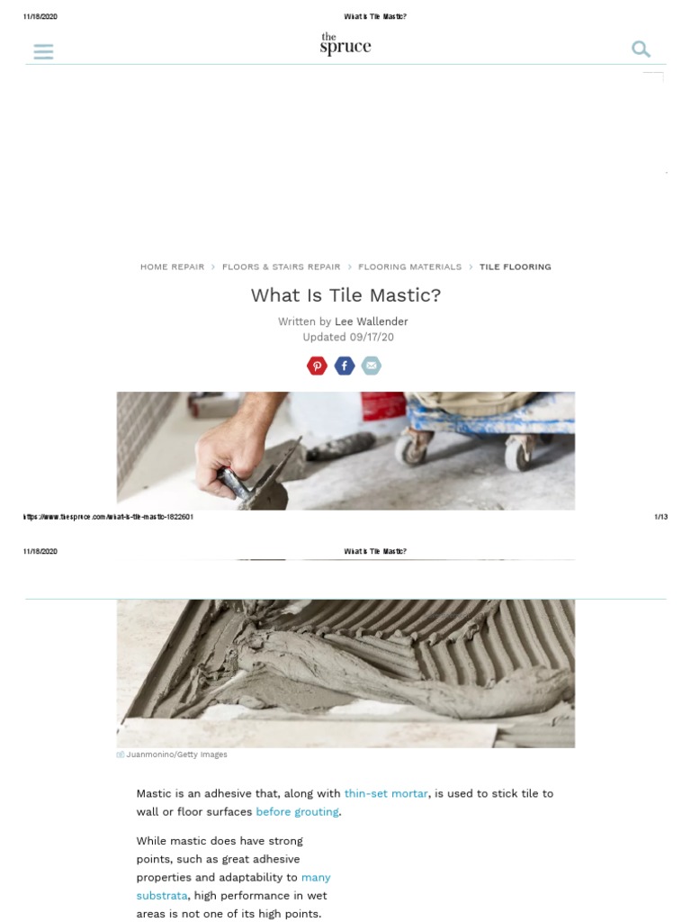 What Is Tile Mastic | PDF | Flooring | Tile