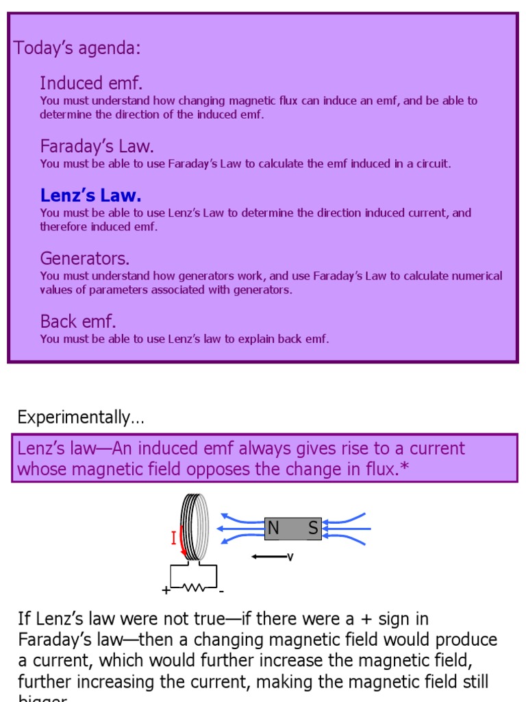 Lecture19 Part 4 Lenzs Law | PDF | Electromagnetic Induction | Magnetic ...