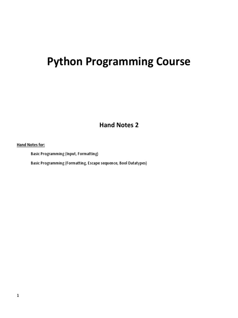Python Course Ii Basic Programming Pdf Python Programming Language Computer Programming 6005