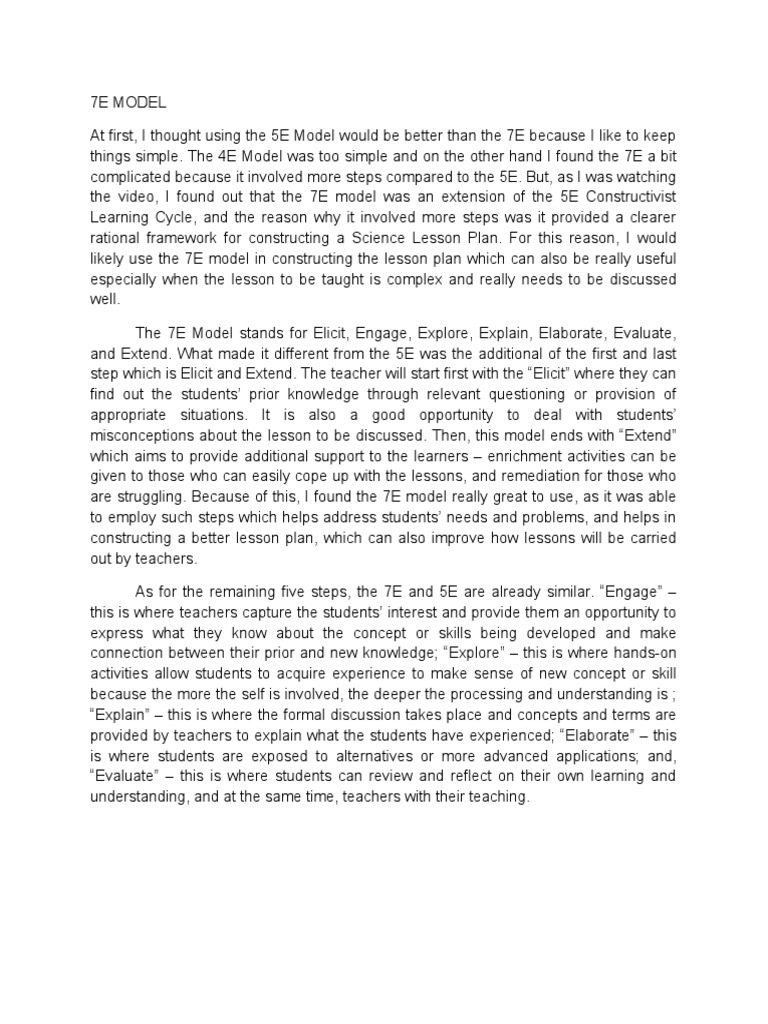 An Analysis of the Benefits of Using the 7E Learning Model Over Simpler ...