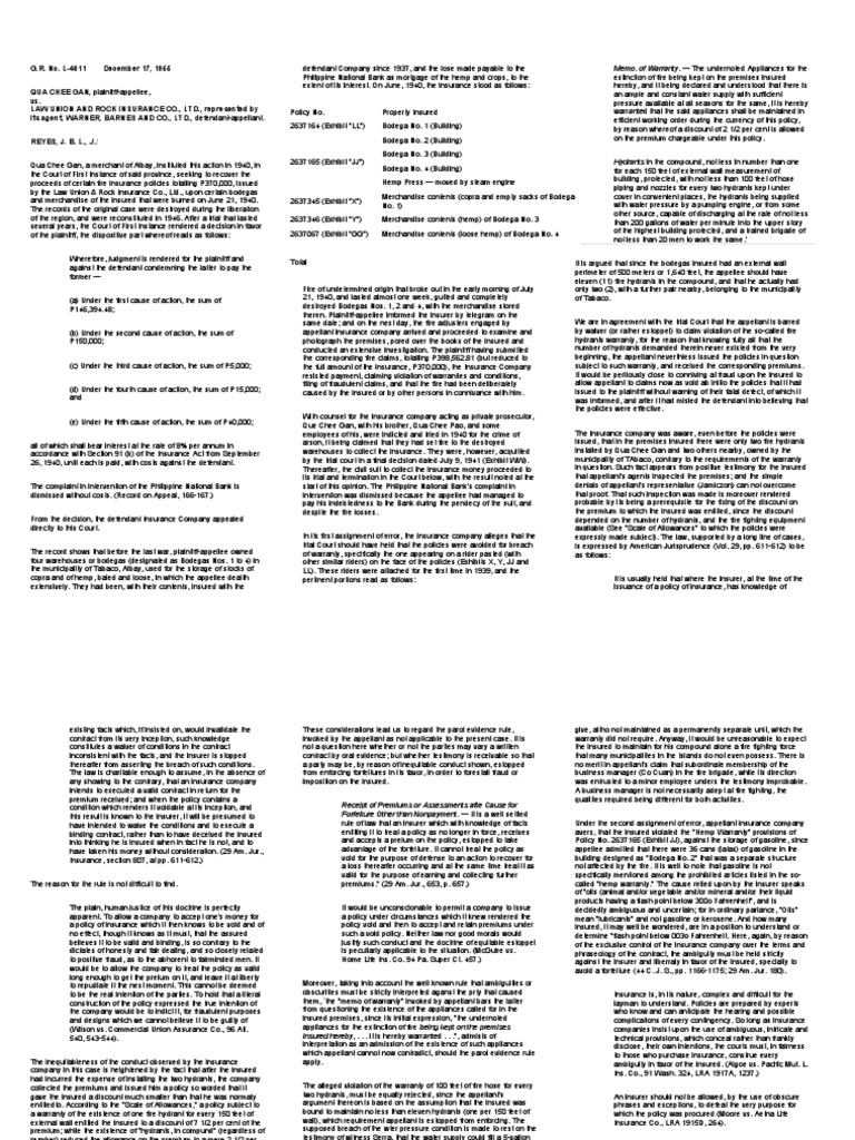 Test | Insurance | Estoppel