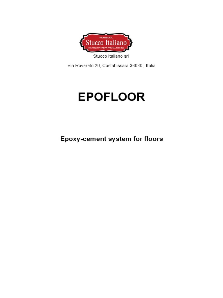 Epofloor: Epoxy-Cement System For Floors | PDF | Plaster | Varnish