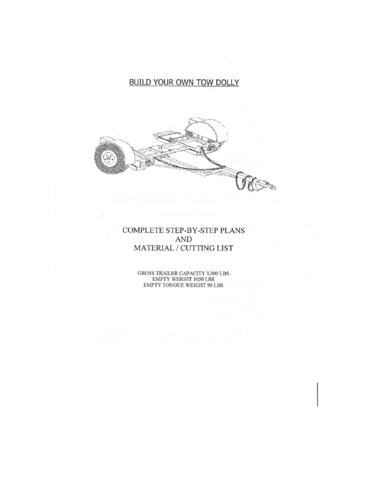 Tow Dolly Plans | PDF | Axle | Machines