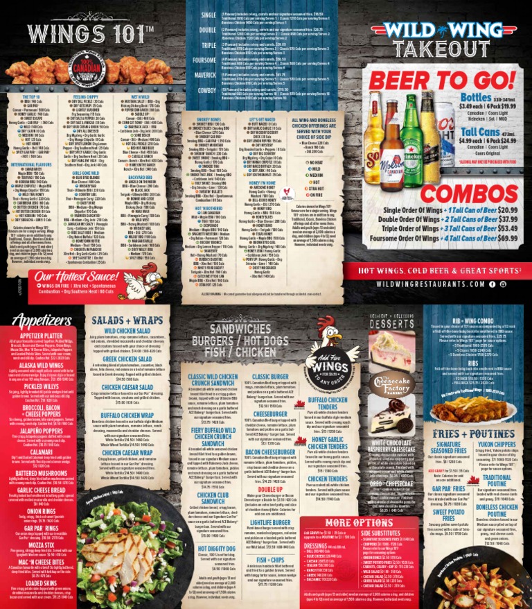 Wild WIng ON Takeout PDF | PDF | Hamburgers | French Fries