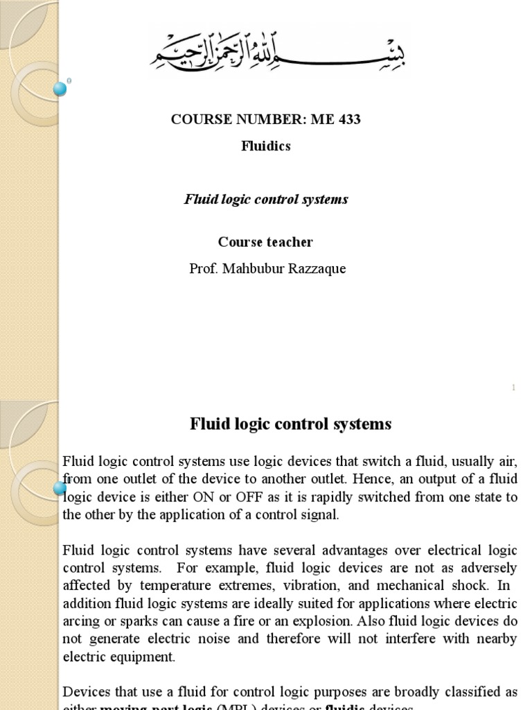 Fluid Logic Control Systems | PDF | Logic Gate | Control System