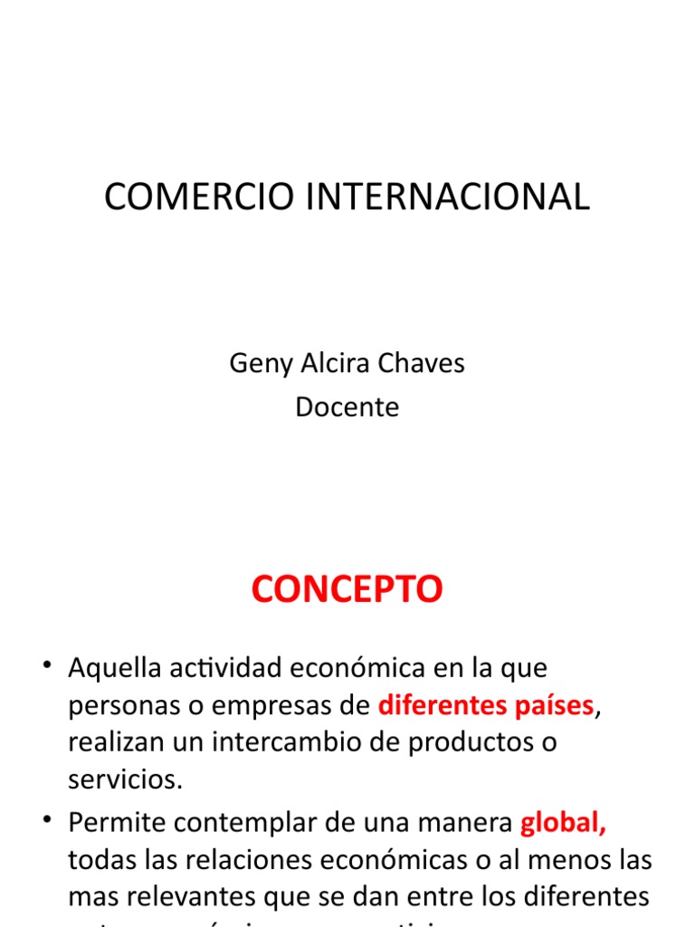 Concepto de Comercio Internacional | PDF