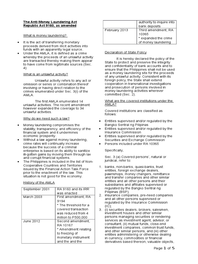 Amla PDF | PDF | Money Laundering | Securities (Finance)