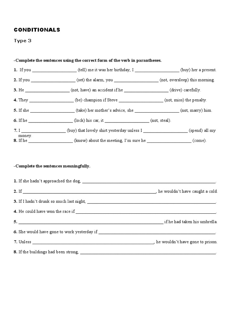 Conditionals 3 | PDF | Language Arts & Discipline