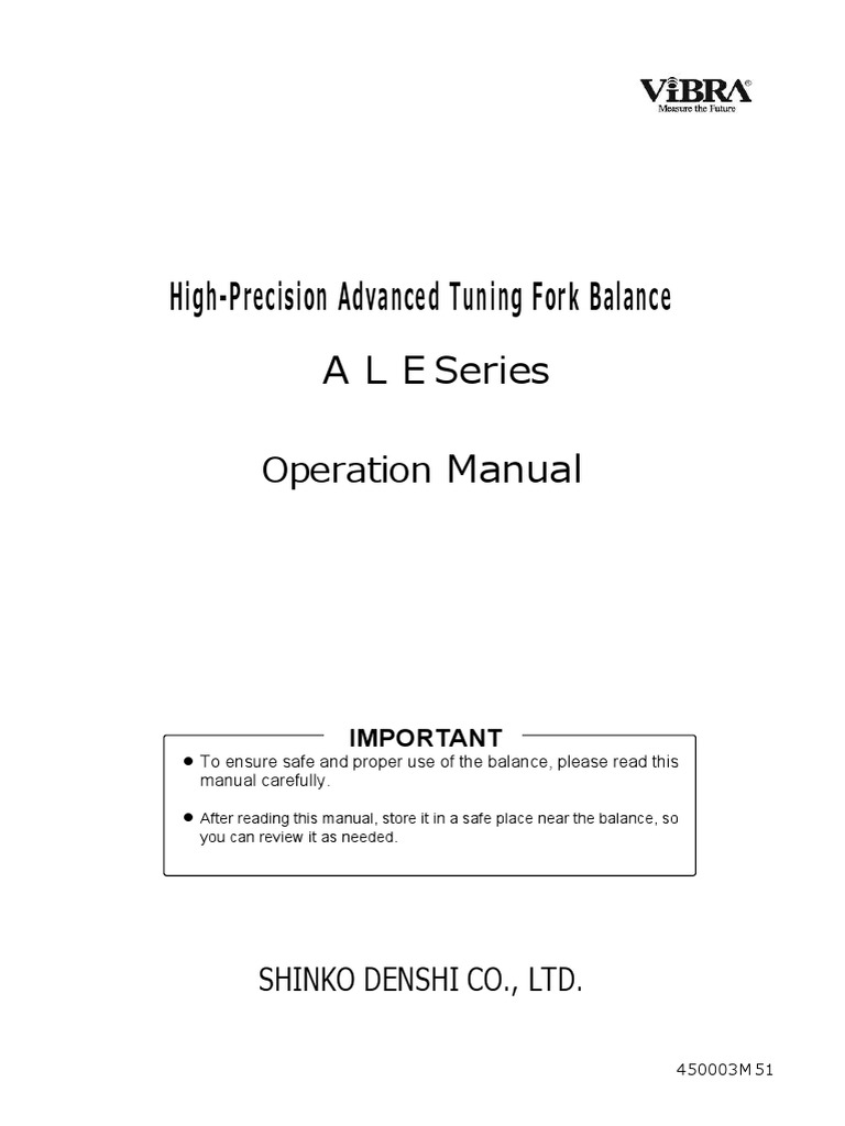 High-Precision Advanced Tuning Fork Balance: Series Manual | PDF ...