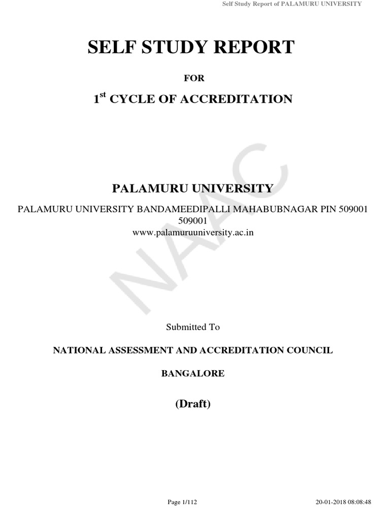 Self Study Report PDF | PDF | Curriculum | University