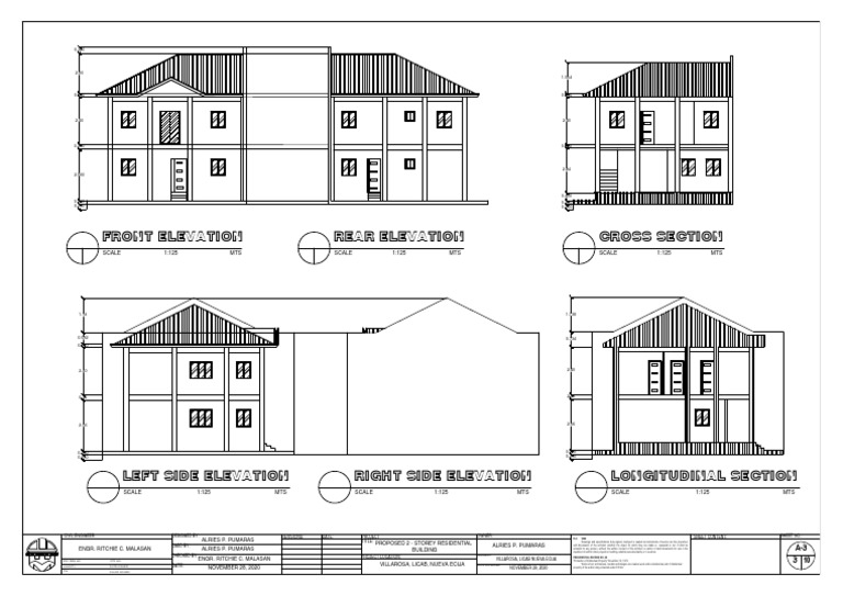 Front Elevation Rear Elevation Cross Section | PDF | Government ...