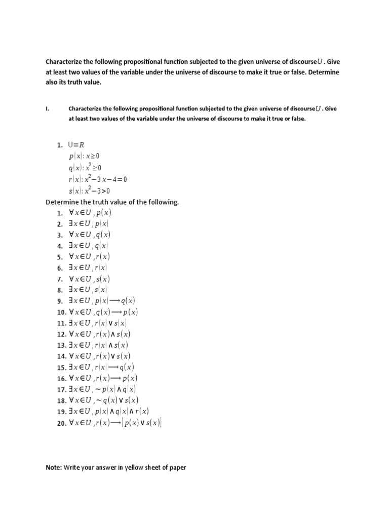 Quantification Activity 1 | PDF | Teaching Methods & Materials