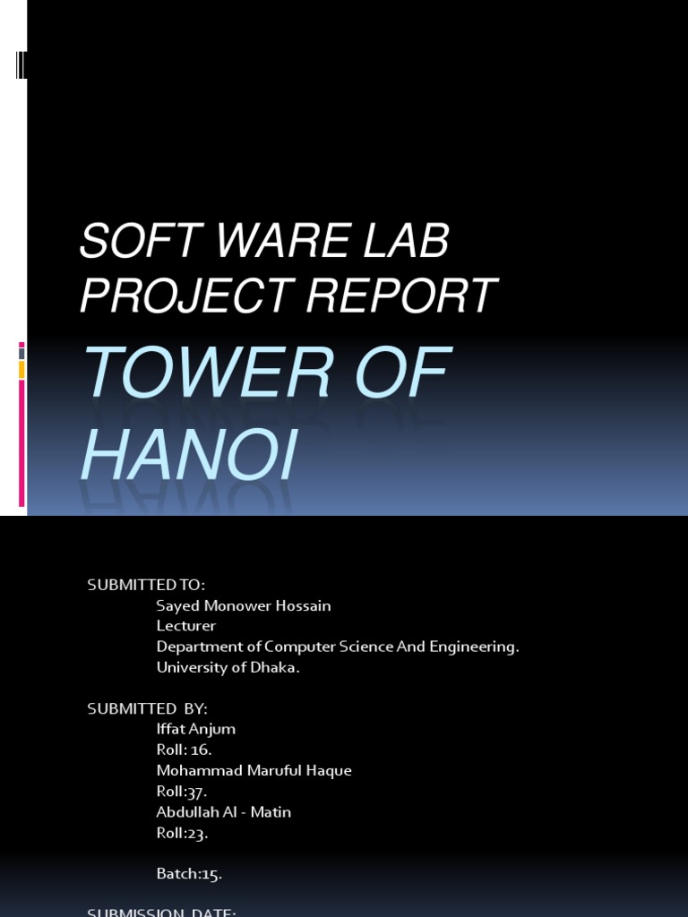 Soft Ware Lab Project Report: Tower of Hanoi | PDF | Computer Science ...