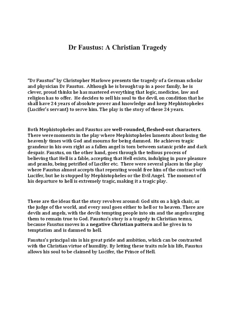 Dr Faustus: A Christian Tragedy Analysis | PDF | Devil | Hell