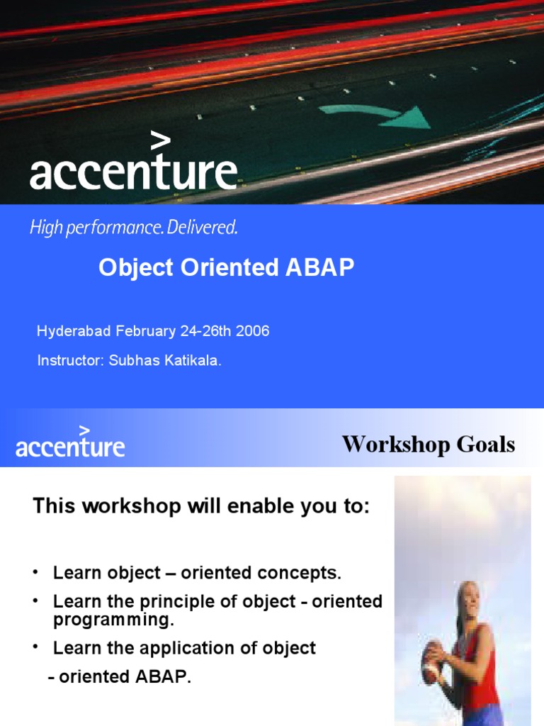 Object Oriented Abap Hyderabad February 24 26th 2006 Instructor Subhas Katikala Pdf Class