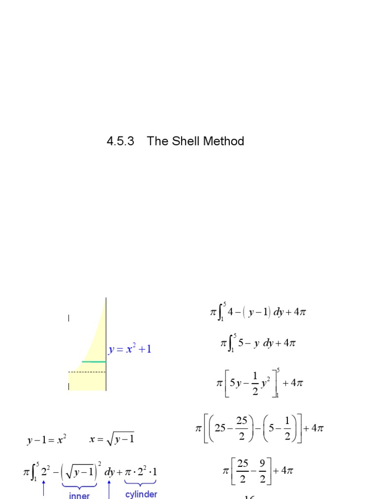 Lecture 4.5.3 The Shell Method | PDF | Volume | Geometry