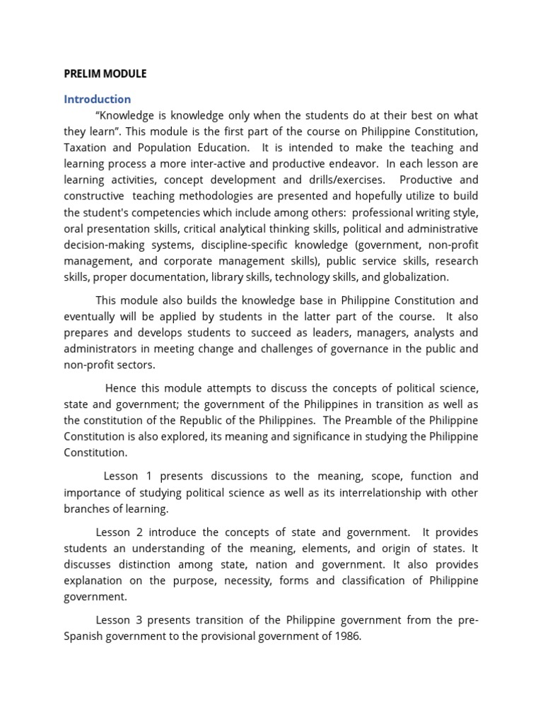 PolSci 1 PRELIM MODULE | Download Free PDF | Government | Political Science