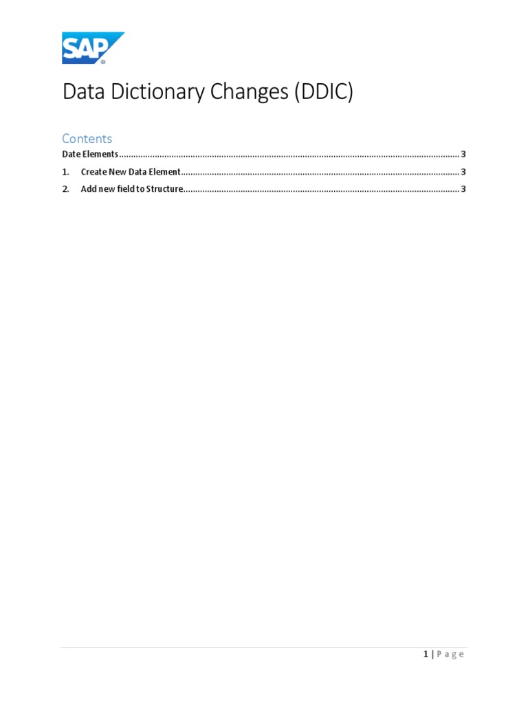 Data Dictionary Changes (DDIC) | PDF | Sap Se | Information Technology ...
