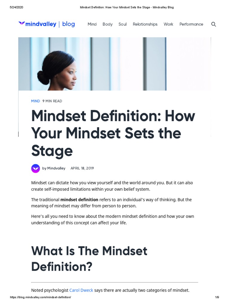 Mindset Definition - How Your Mindset Sets The Stage - Mindvalley Blog ...