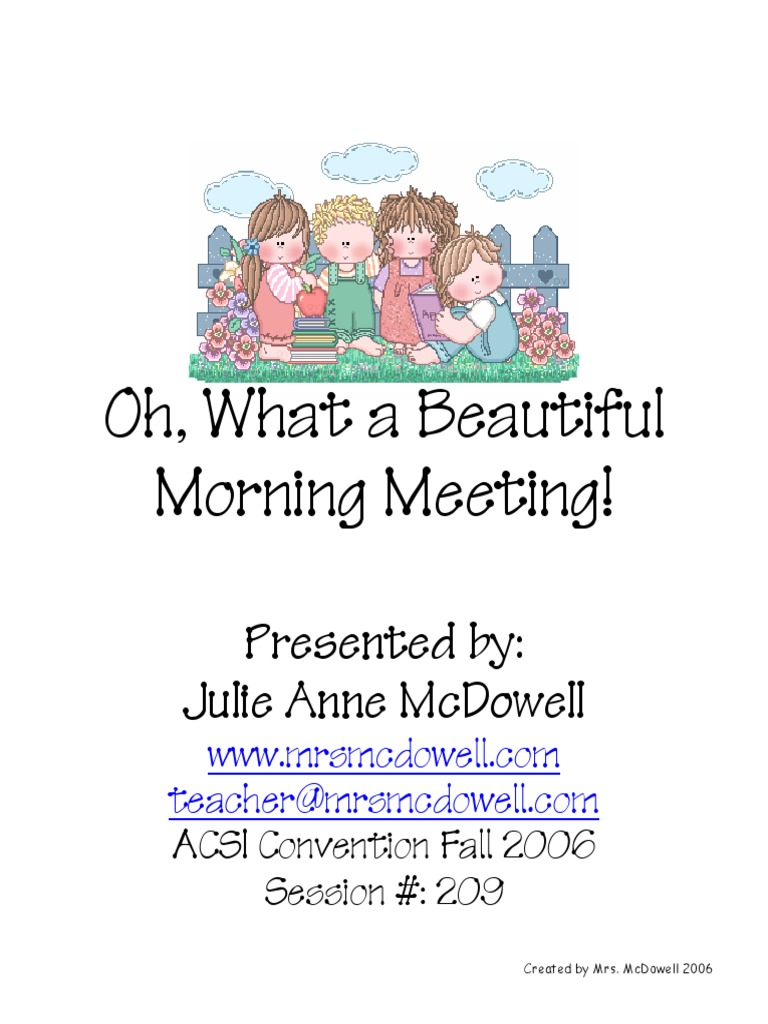 Morning Meeting Handouts | PDF