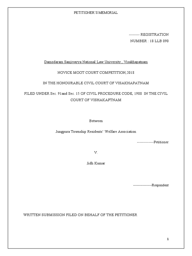 Moot Court Final Memorial Borders | Download Free PDF | Nuisance | Lawsuit