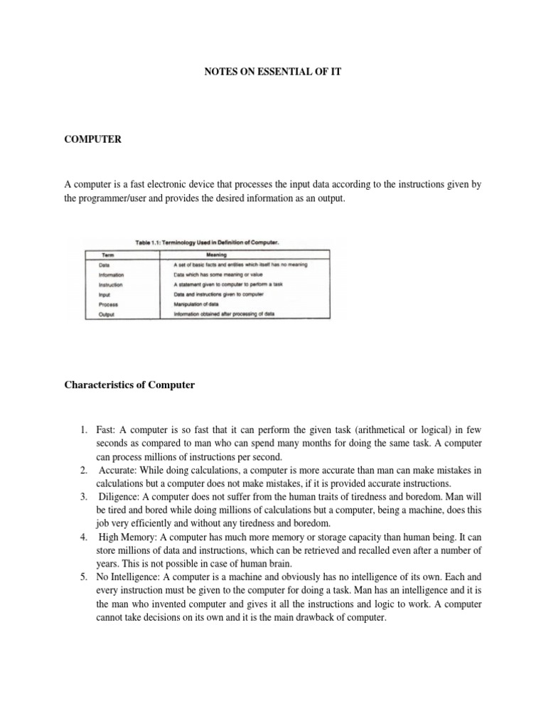 Notes On Essential of It | Download Free PDF | Read Only Memory ...