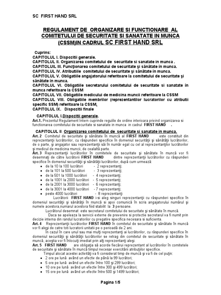 Regulament CSSM | PDF