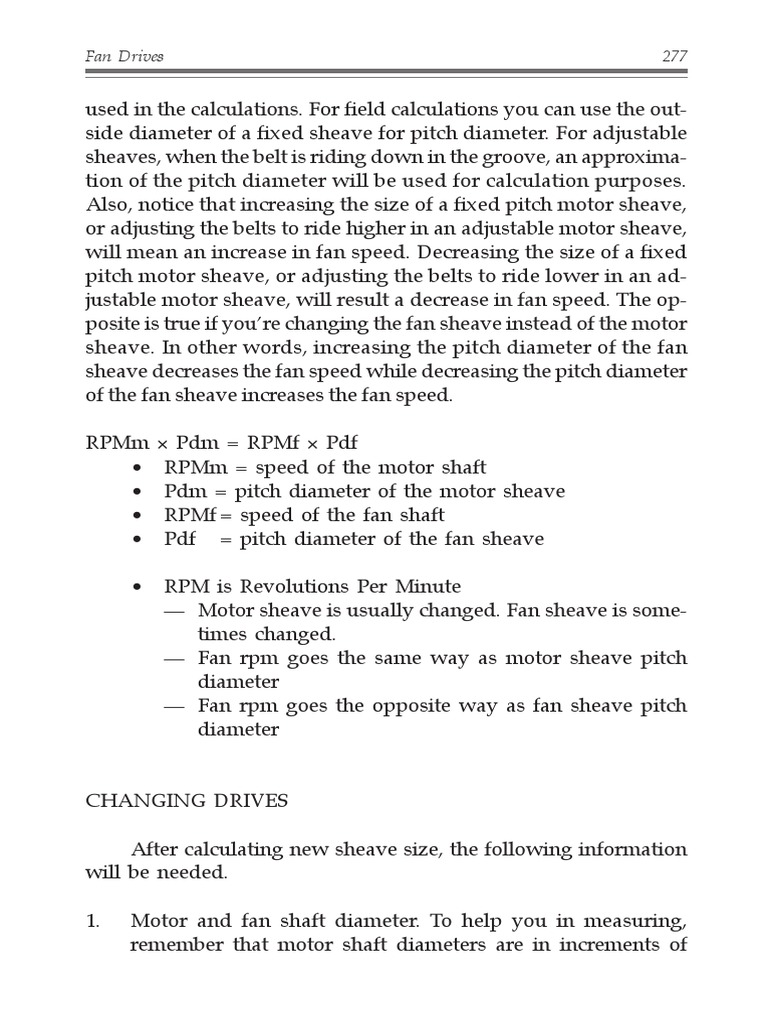 Fan Drives 277 | PDF | Belt (Mechanical) | Equipment