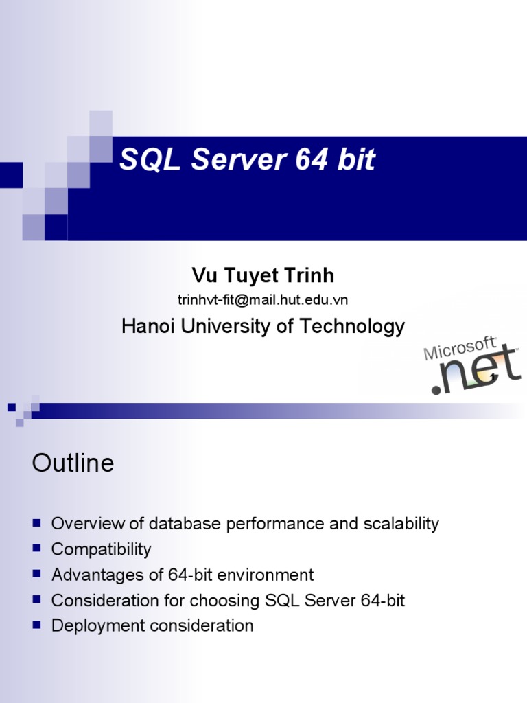 SQL Server 64 Bit: Hanoi University of Technology | Download Free PDF | 64 Bit Computing ...