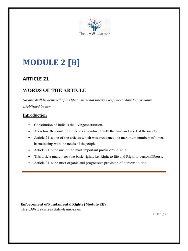 Module 2 (E) - 21, 22, 23 | PDF | Arrest | Detention (Imprisonment)