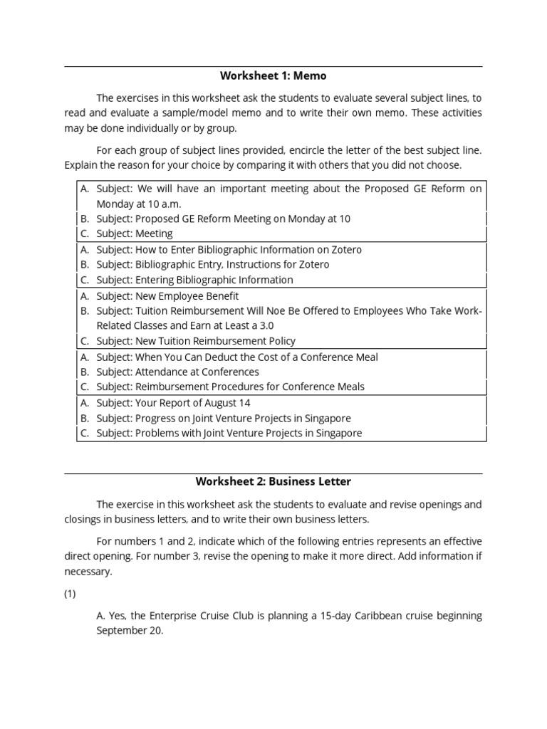 GEC 131 Purposive Comm Worksheet | PDF | Résumé | Business