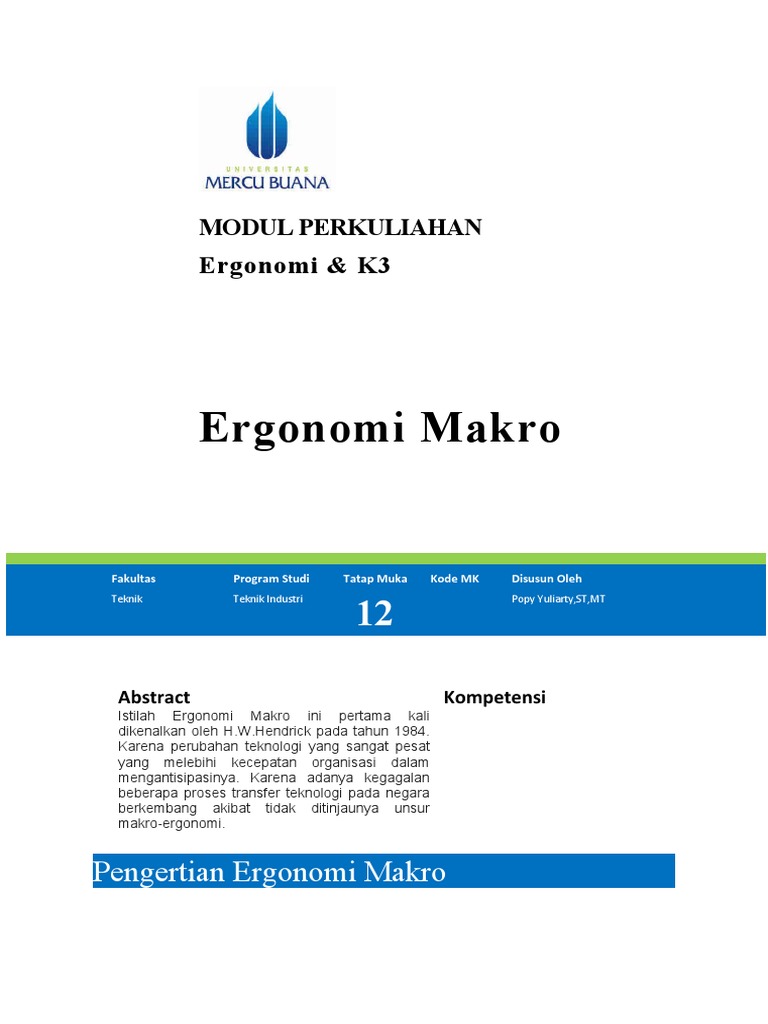 Modul Ergonomi Dan K3 (TM13) | PDF