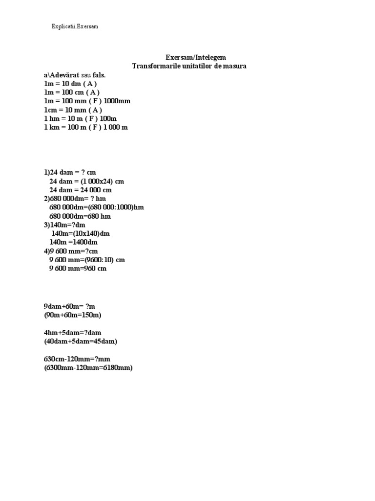 Metrul Explicatii | PDF | Science & Mathematics