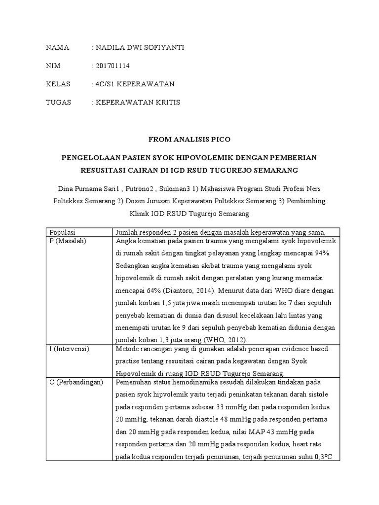 ANALISIS PICO Pak Yudha | PDF