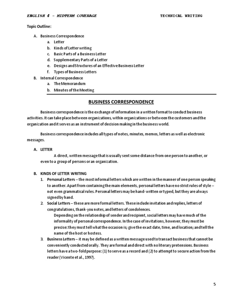 Technical Writing MIDTERM-COVERAGE | PDF | Memorandum | Semiotics