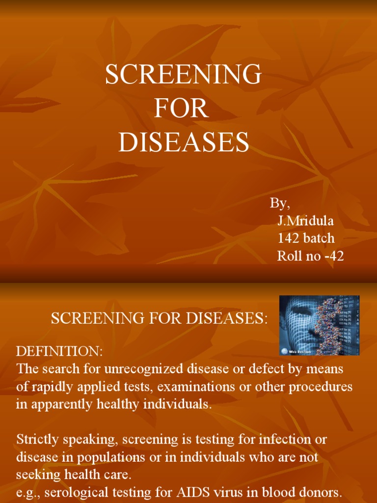 Screening of Diseases | PDF | Screening (Medicine) | Physical Examination