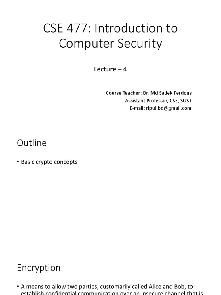 Introduction To Computer Security | PDF | Cryptography | Key (Cryptography)