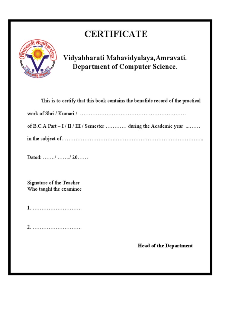 Bca Certificate | PDF | Technology & Engineering