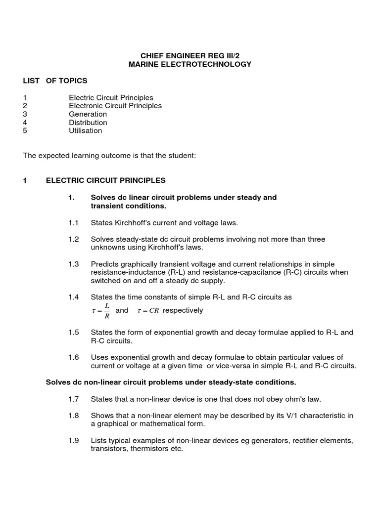Electrotechnology Syllabus PDF | PDF | Rectifier | Transformer