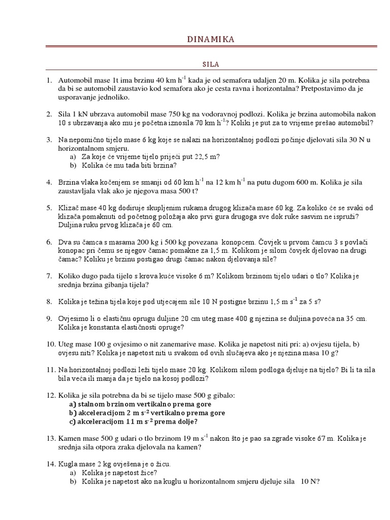 Zadaci Za Vjezbu 1og Drugi Ispit PDF | PDF