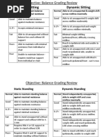 Balance - Functional - Grades Static Dynamic | PDF