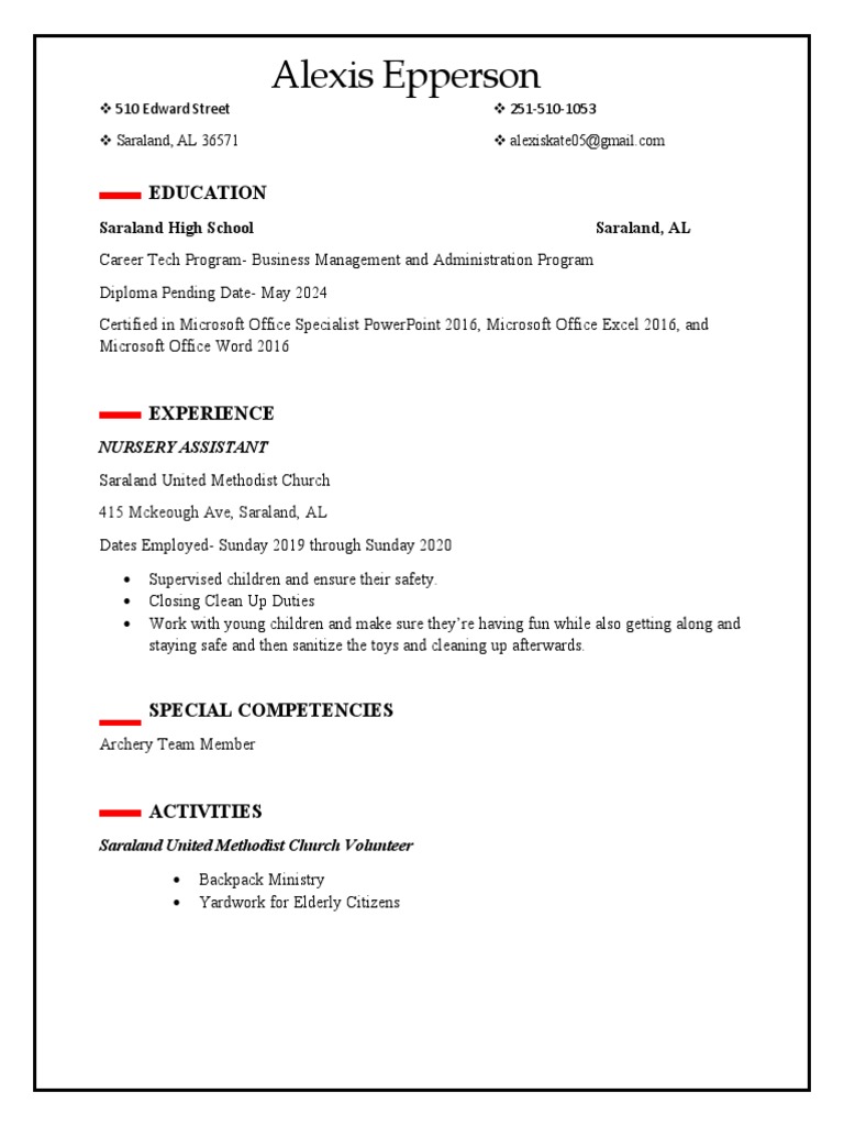 Alexis Epperson Resume | PDF