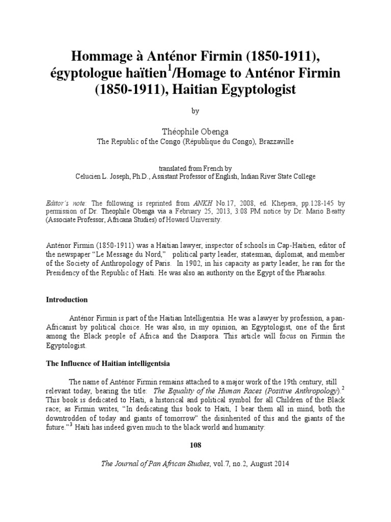 Théophile Obenga | PDF | Egyptology | Ancient Egypt
