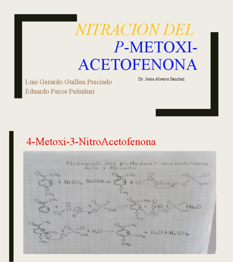 Síntesis y caracterización de 4-Metoxi-3-NitroAcetofenona mediante la ...