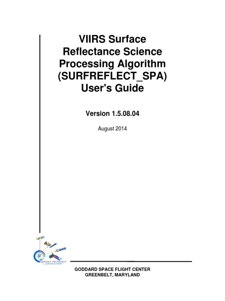 VIIRS Surface Reflectance Science Processing Algorithm (Surfreflect - Spa) User's Guide | PDF ...