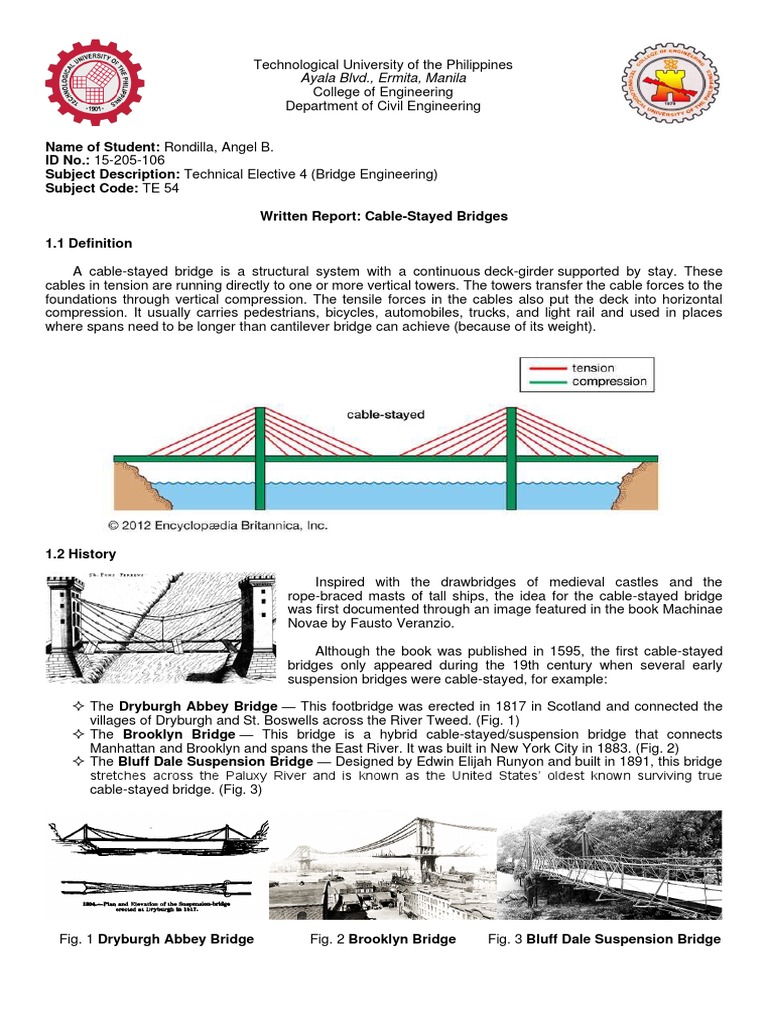 Cable-Stayed Bridges - Written Report | PDF | Bridge | Structural ...
